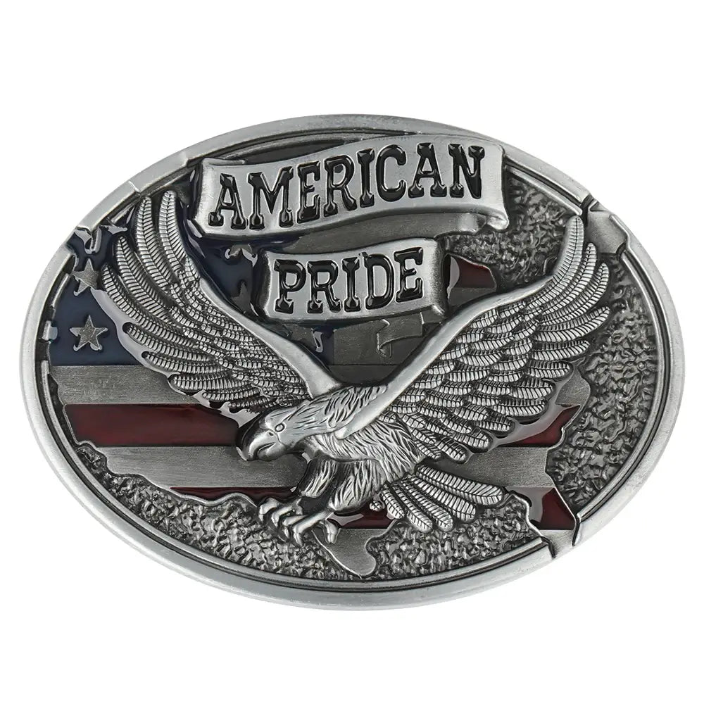 American Pride Belt Buckle | Western Cowboy
