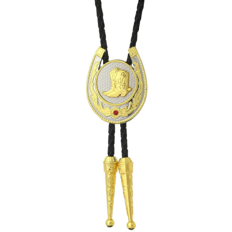 Gold Cowboy Boot Bolo Tie | Western Cowboy