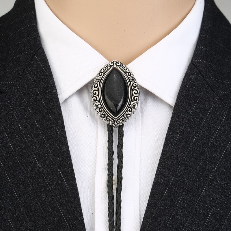 Black and Silver Bolo Tie | Western Cowboy