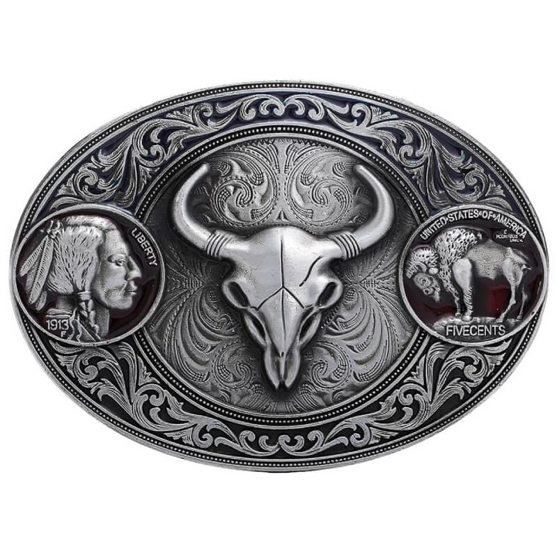Mens Silver Western Belt Buckle | Western Cowboy